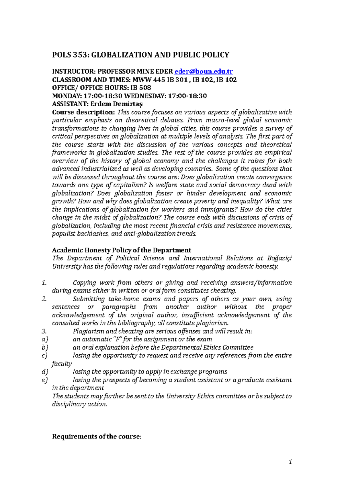 POLS35301 - Mine Eder's first two lecture notes. - POLS 353 ...