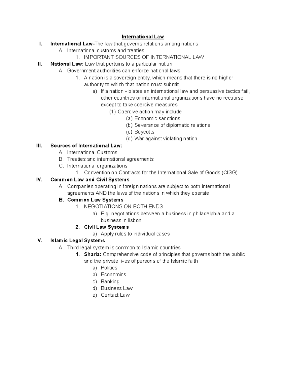 Legal Environment of Business Day 21 - International Law I ...