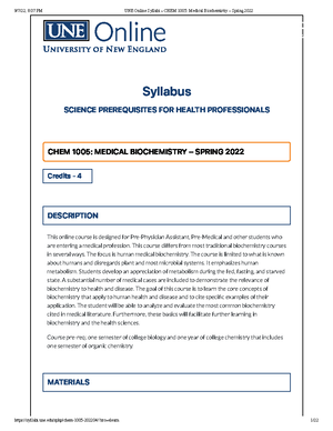 Medical Biochemistry Syllabus - SYLLABUS SCIENCE PREREQUISITES FOR ...