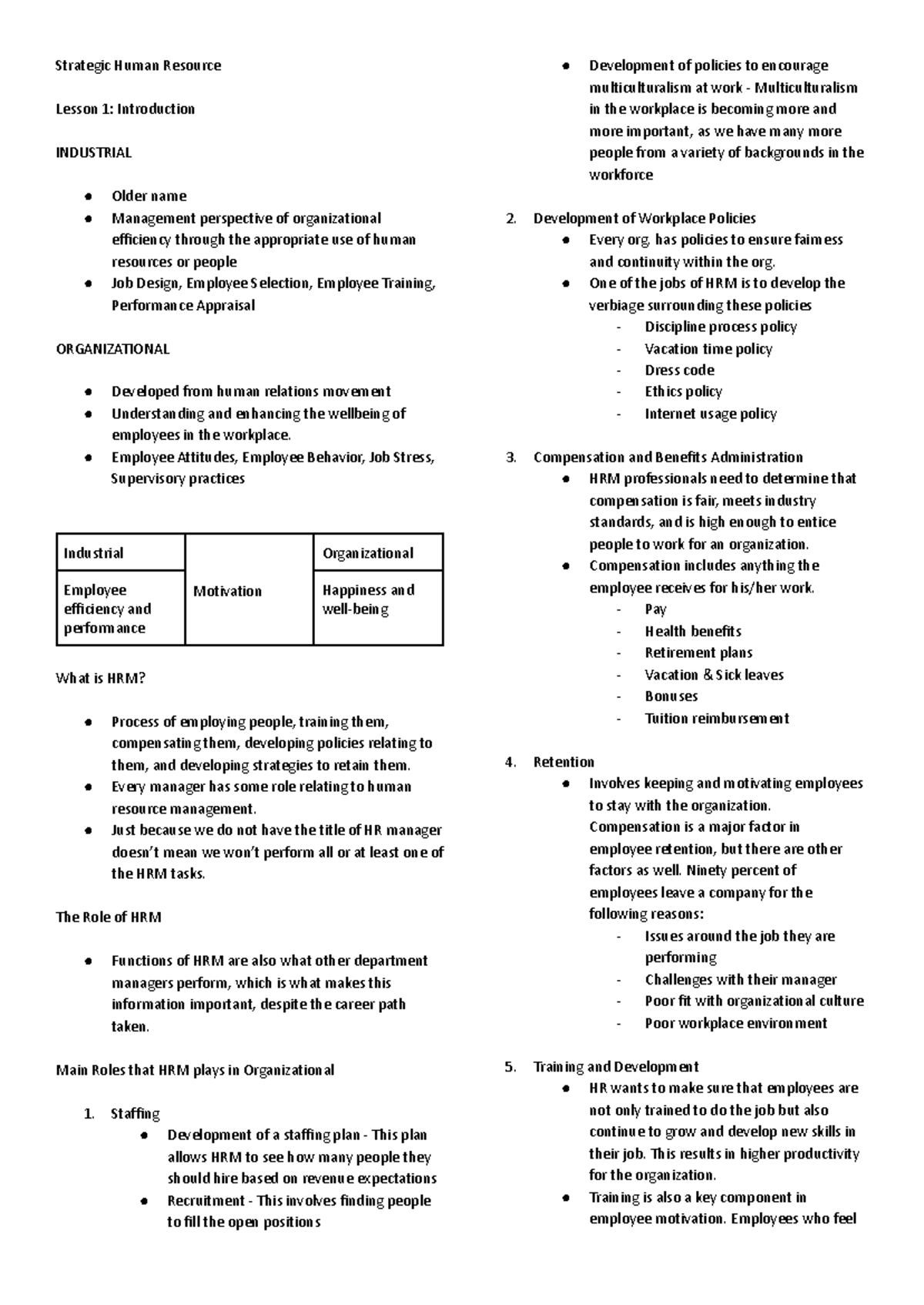Strategic Human Resource - Strategic Human Resource Lesson 1 ...