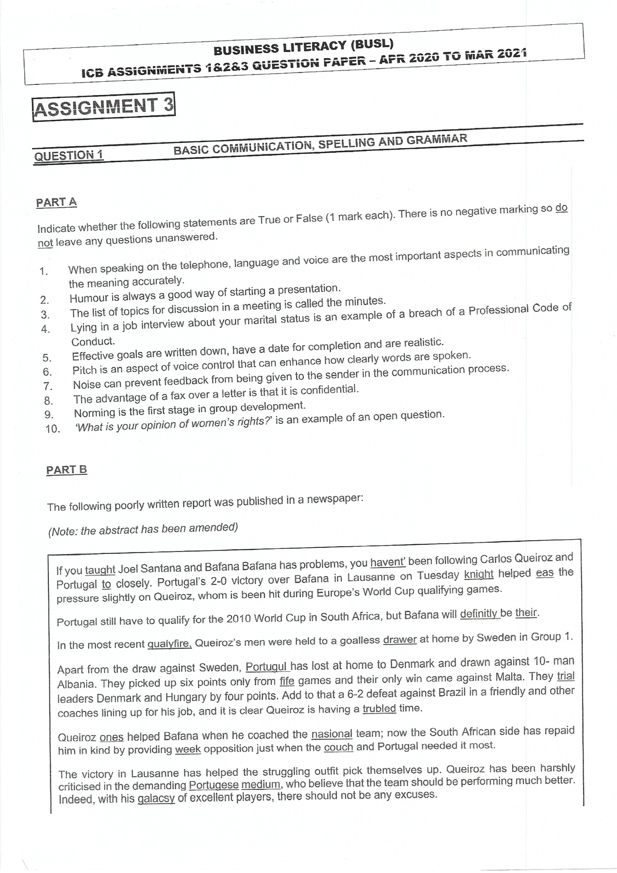 BUSL Assignment - Studocu