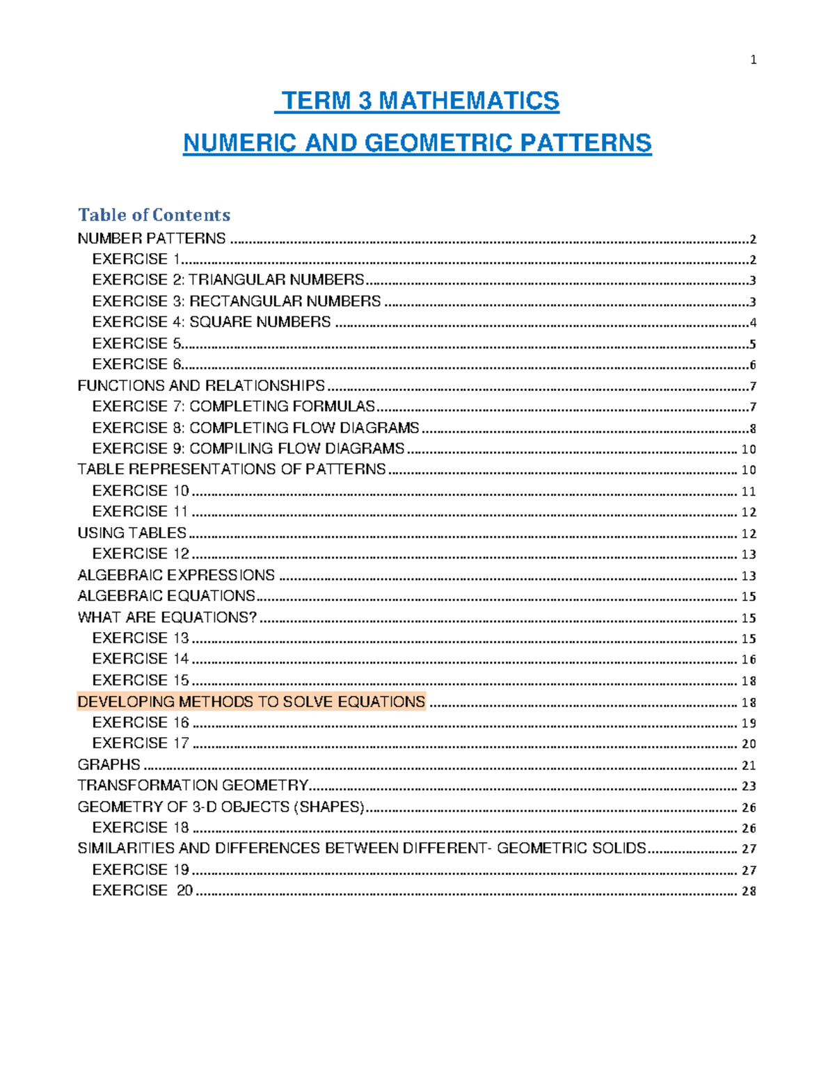 Grade 10 Mathematics notes of term 3. - TERM 3 MATHEMATICS NUMERIC AND ...