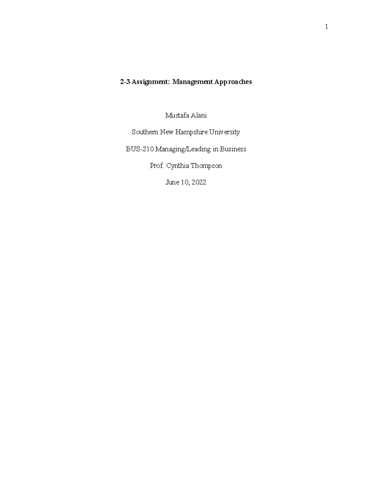 Module 2 assignment - required course work - 2-3 Assignment: Management ...