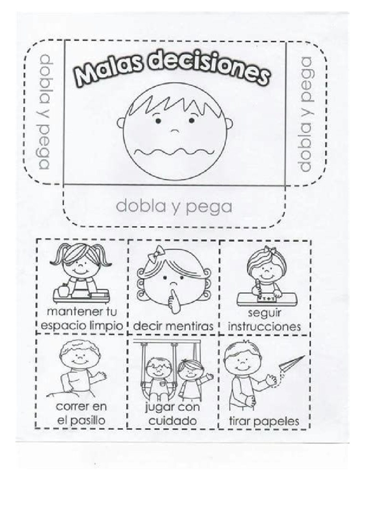modificación de conducta para niños - Malas decisiones dobla y pega ...