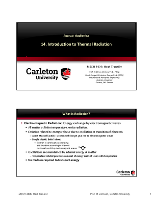 MECH4406 Part I Lecture 9 Transient Conduction Lumped Heat Model - Road ...