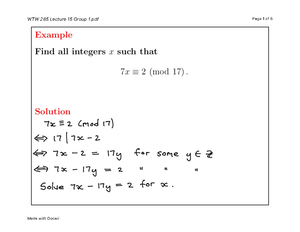 WTW 285 Lecture 13 (Doceri) - WTW 285 - WTW 285 Lecture 13 Group 1 WTW 285 Lecture 13 Group 1 ...