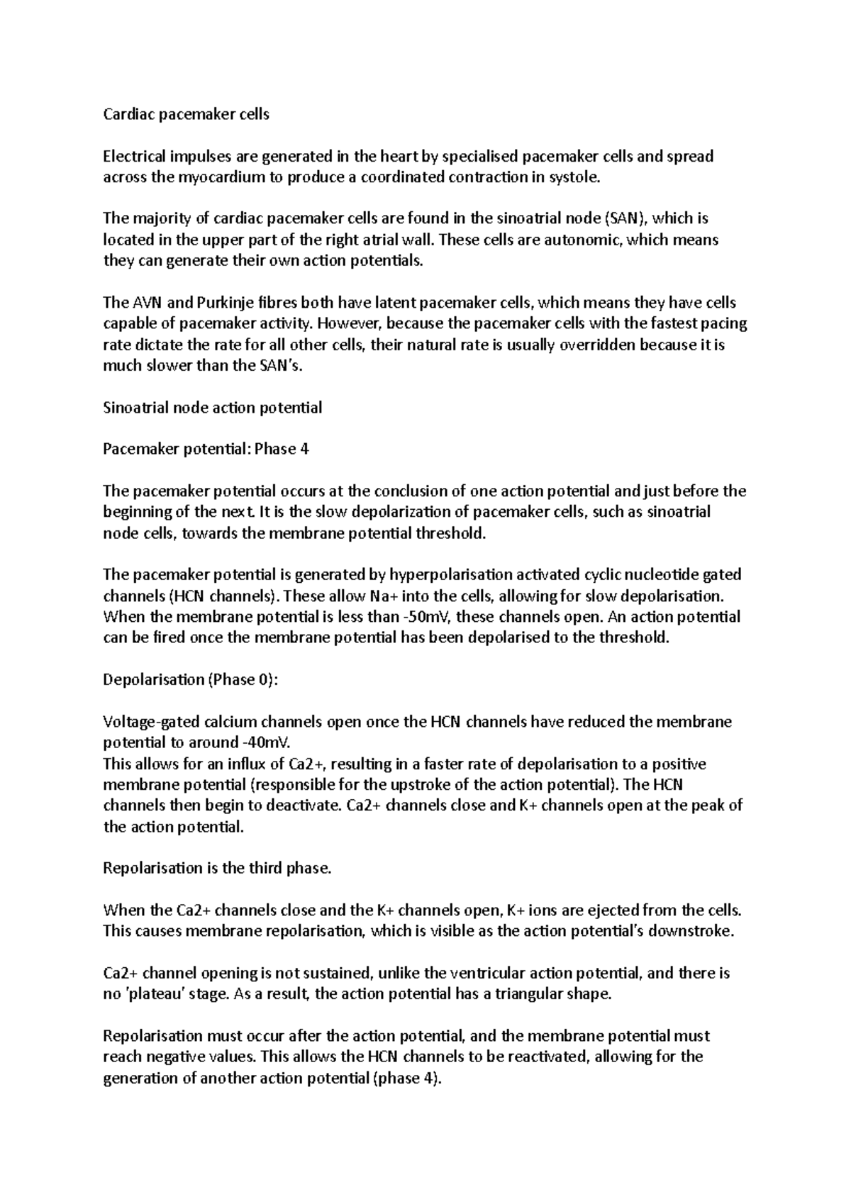 Cardiac pacemaker cells - Cardiac pacemaker cells Electrical impulses ...