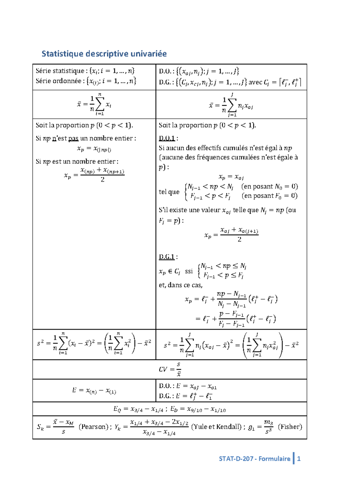 Formulaire Statd 207 - STAT-D- 207 - Formulaire 1 Statistique ...