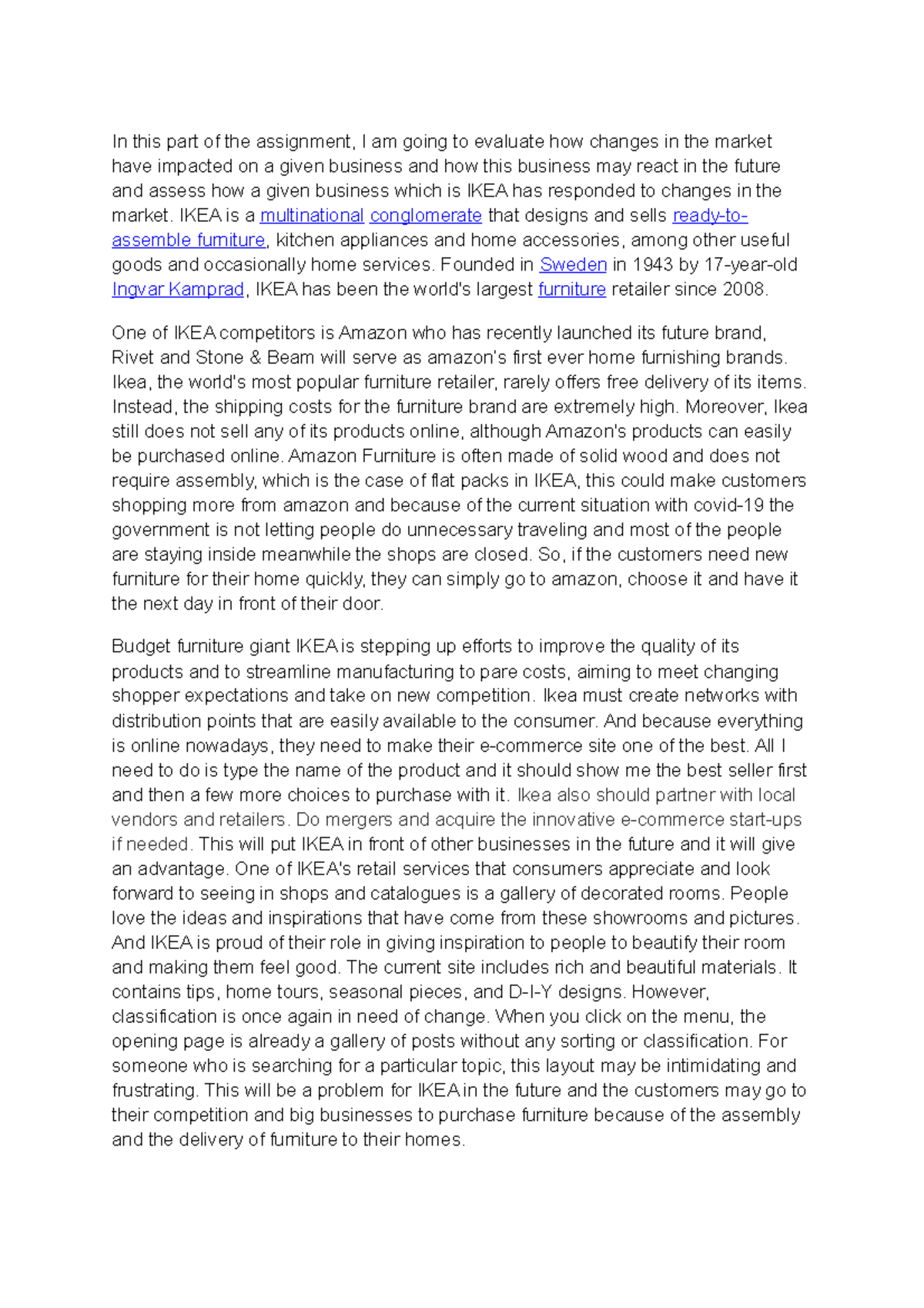 M4-d3- unit 1 exploring business level 3 btec - In this part of the assignment, I am going to ...