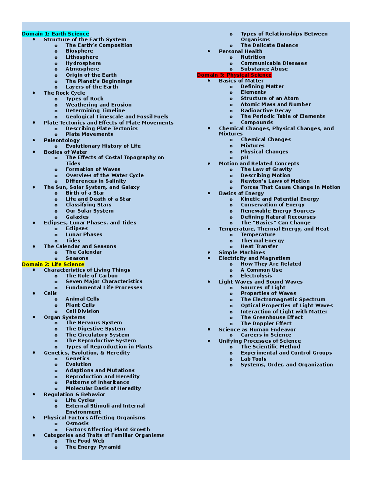 Praxis 5005; Study Guide - Domain 1: Earth Science Structure of the ...