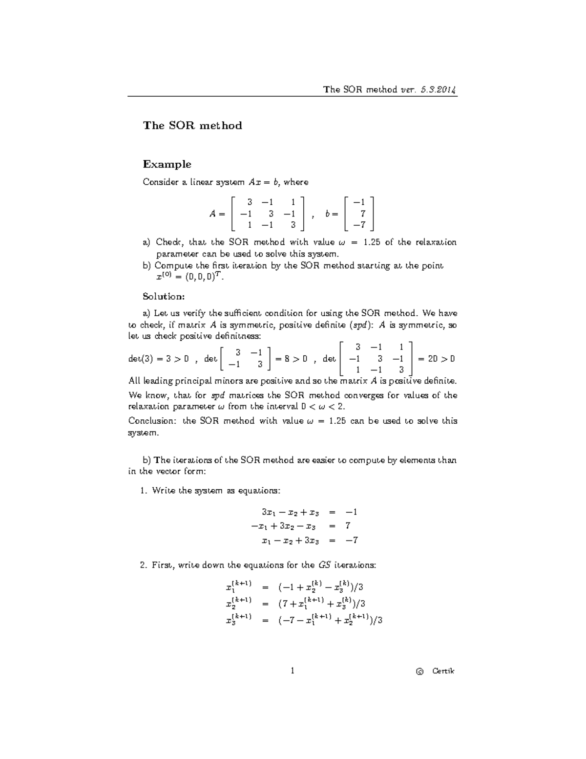 Assorted Questions and answers cos2633 - The SOR methodver. 5. The SOR ...