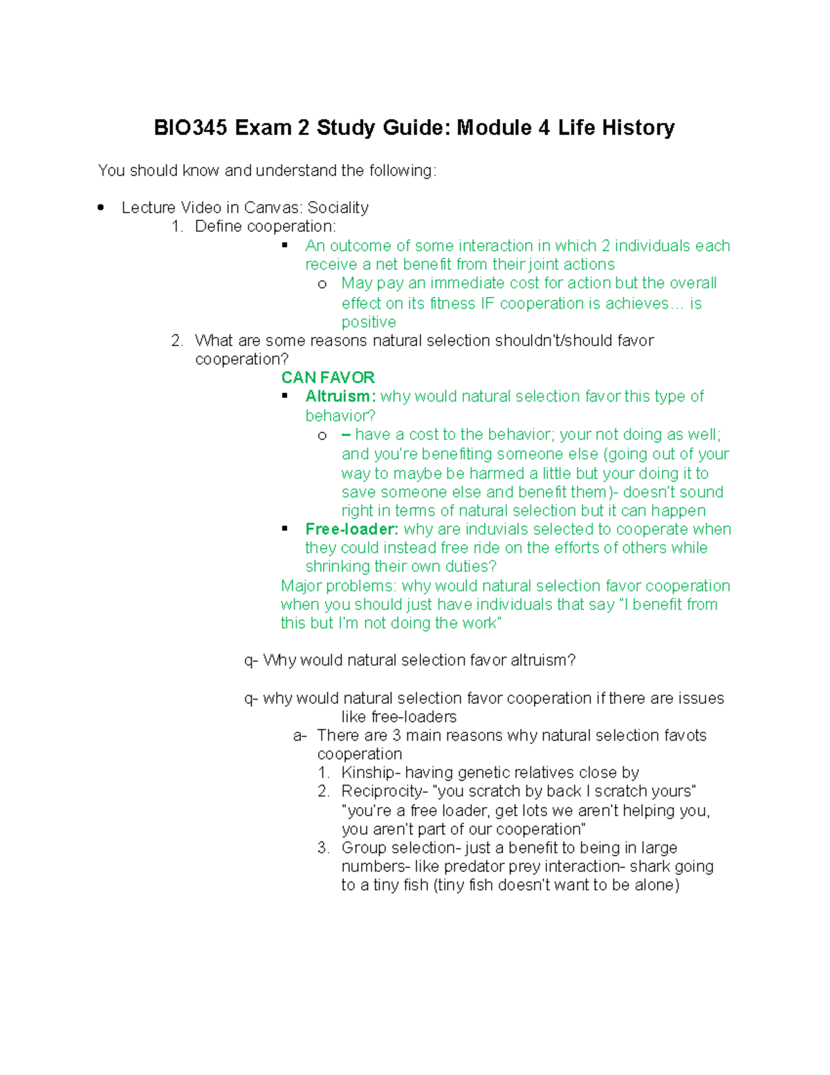 Module 4 Study Guide with image alt text 2021 - BIO345 Exam 2 Study Guide: Module 4 Life History ...