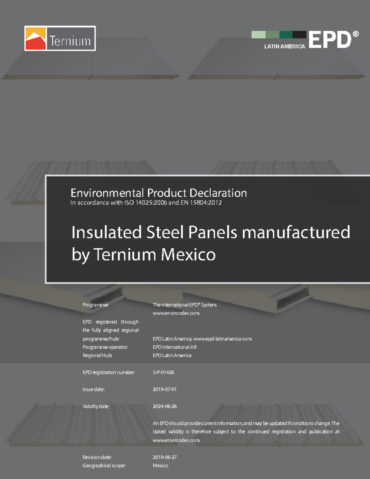 Epd ternium panel aislante de acero - ####### LATIN AMERICA Insulated ...