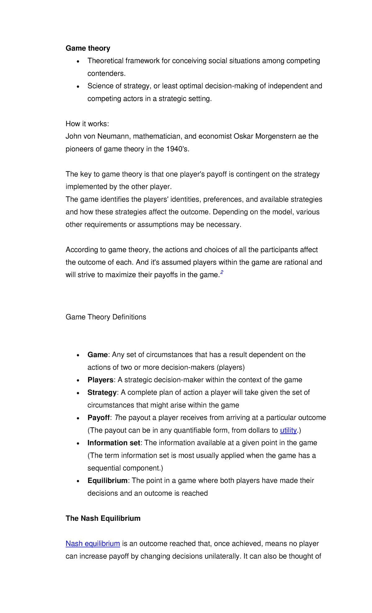 Game-theory - All about game theory in economics - Game theory ...