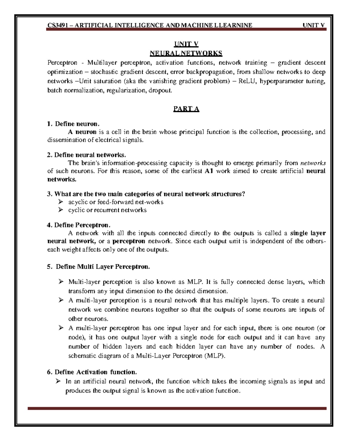 CS3491- Artificial Intelligence AND Machine Learning-1221091049-UNIT 5 ...