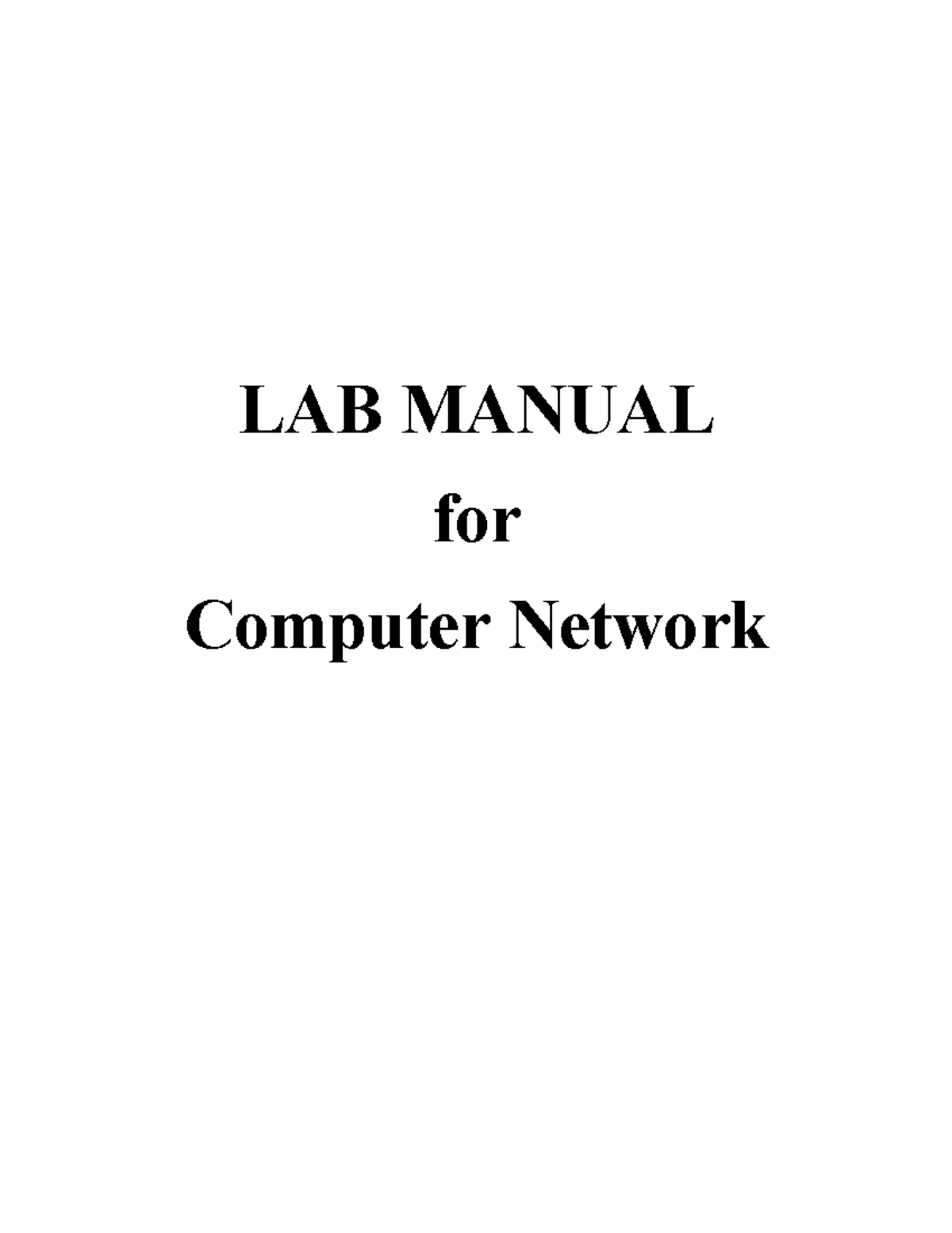 CCNA-lab-Manual - LAB MANUAL for Computer Network S Experiment 1 Study ...