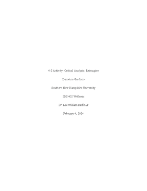IDS 402 Module 5 Activity - Module Five: Activity: Self Demetria ...
