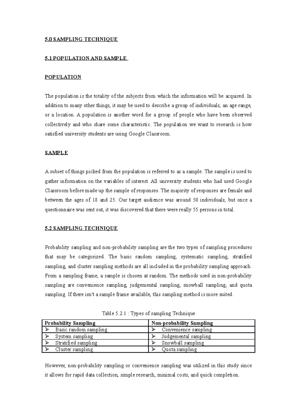 (QMT181) - Sampling Technique - 5 SAMPLING TECHNIQUE 5 POPULATION AND ...
