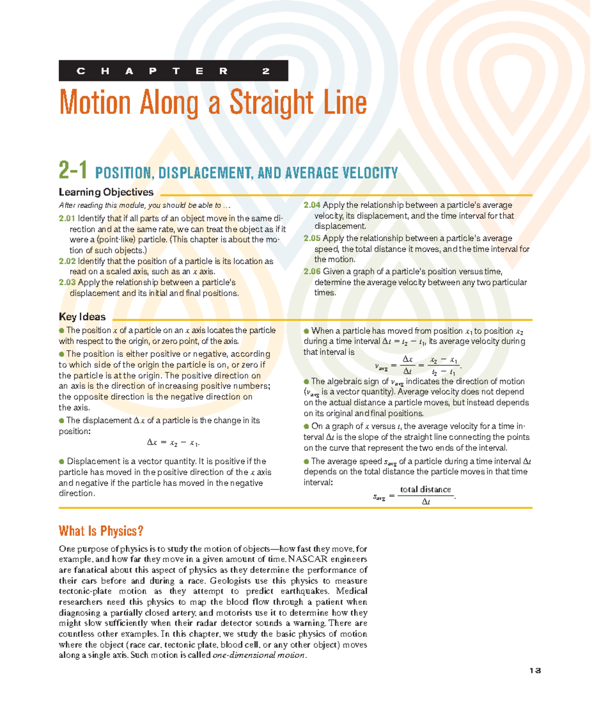 PHYS 1514 - Chapter 2 - I'm giving out those documents to those who ...