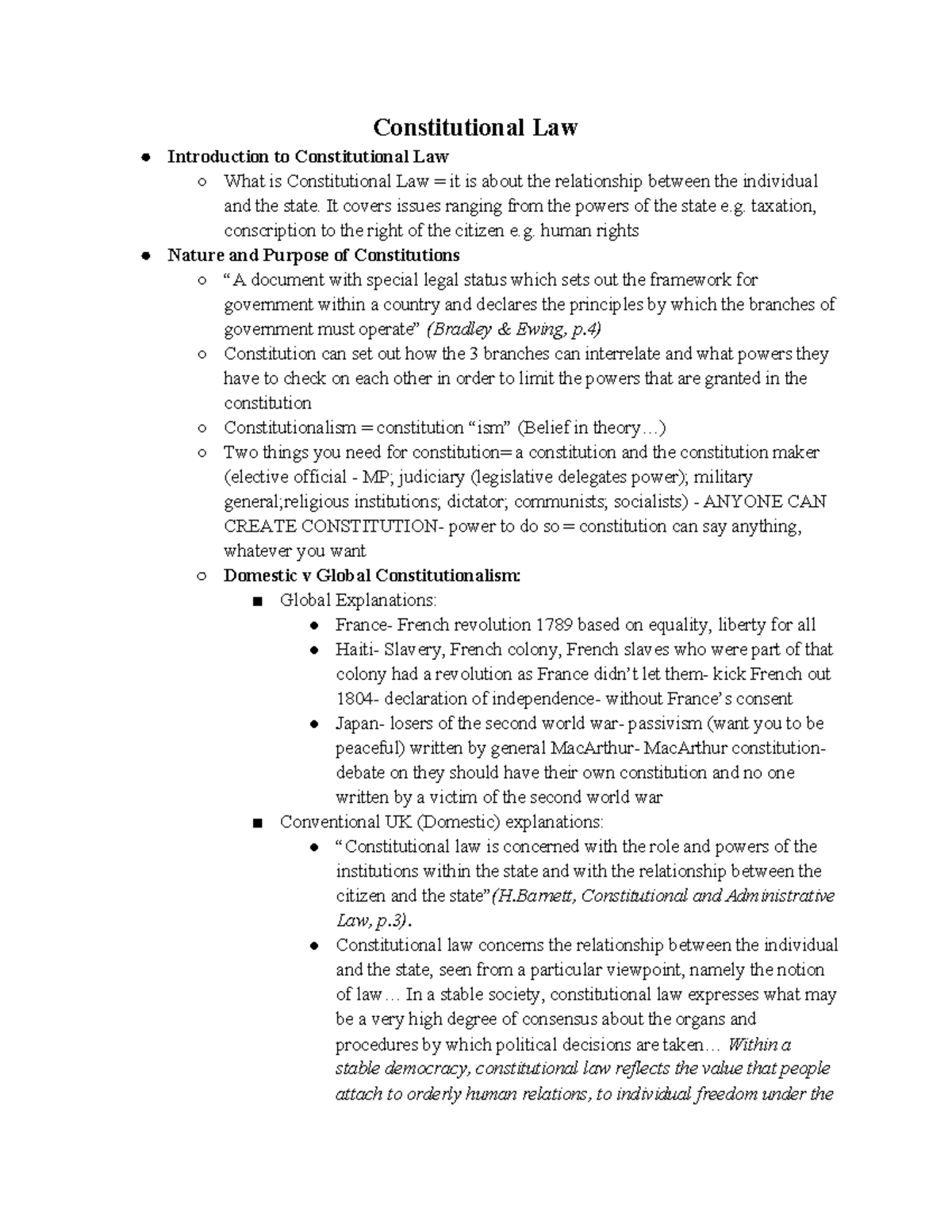 Constitutional and Administrative Law- LW1120 - Constitutional Law ...