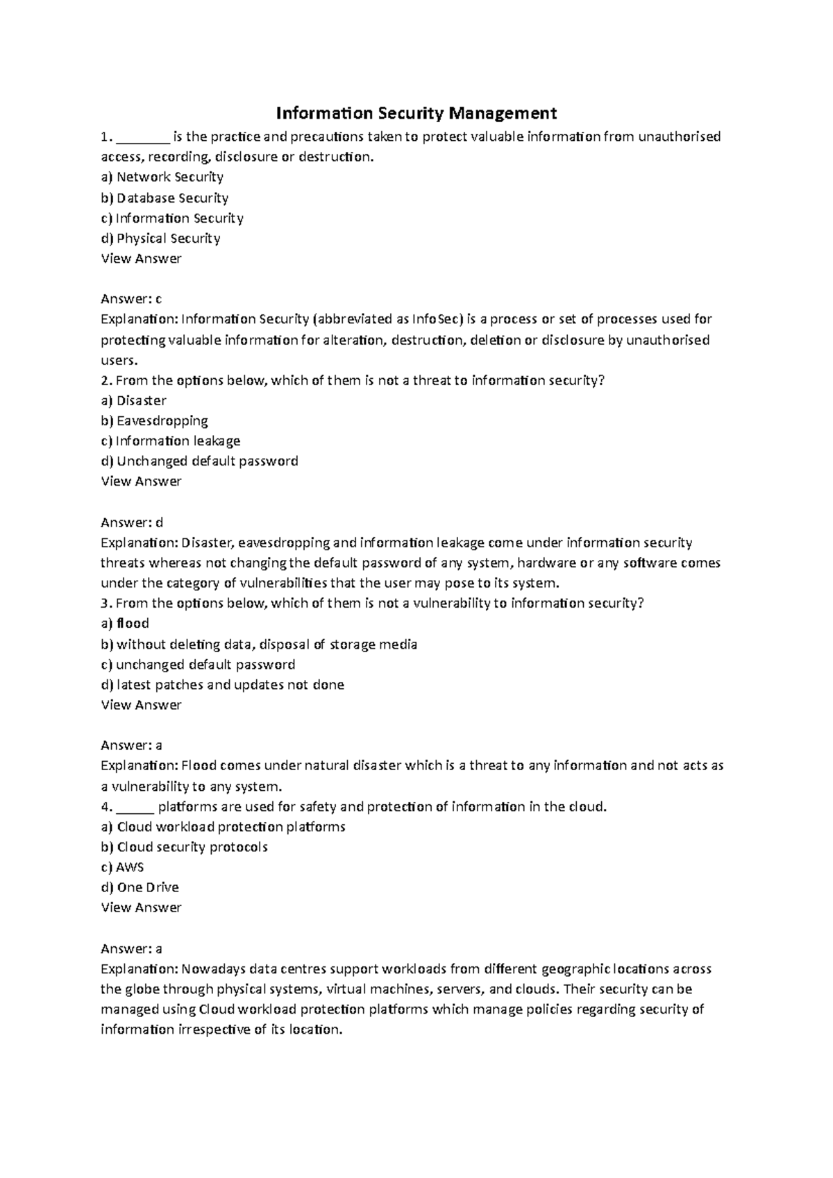 Information Security Management - Information Security Management ...