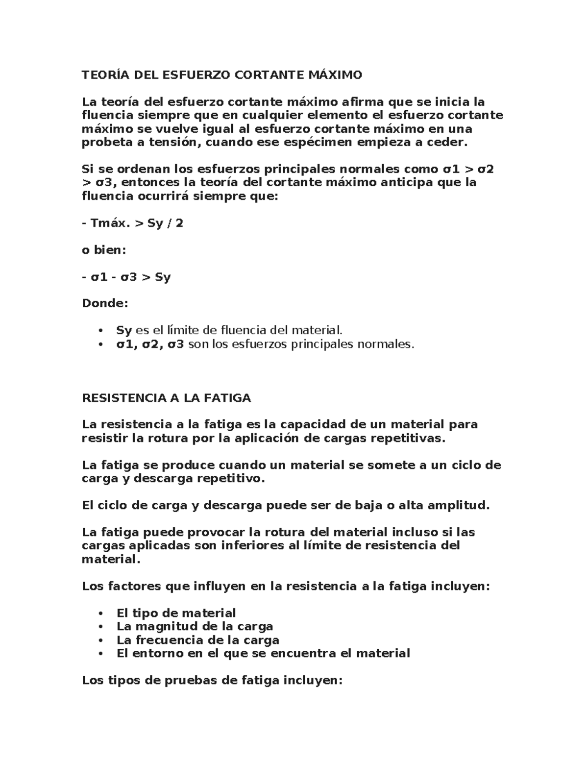 Teoría DEL Esfuerzo Cortante Máximo - TEORÍA DEL ESFUERZO CORTANTE ...