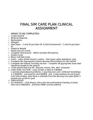 Sim Charting Final patient assignment - SIM CHARTING FINAL PATIENT ...