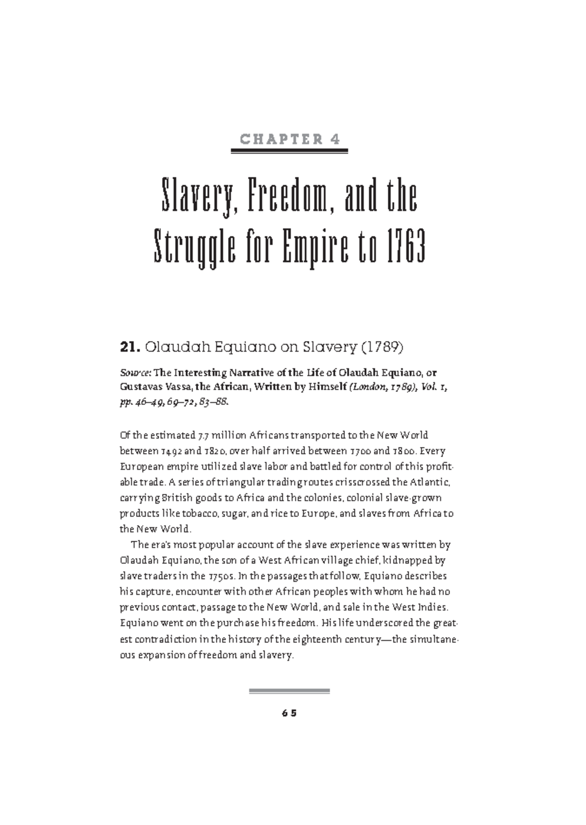 4 Voices Slavery, Freedom, and the Struggle for Empire - 6 5 C H A P T ...
