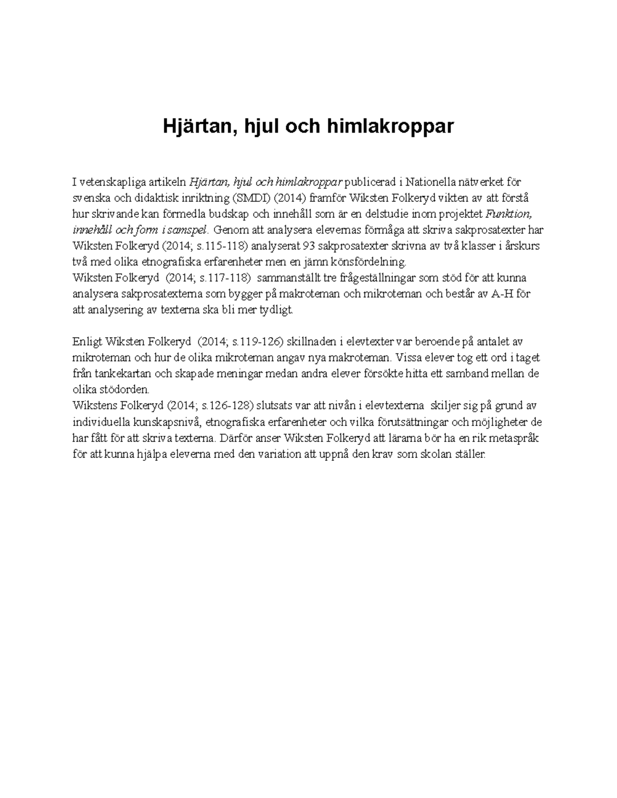 Vetenskapligt referat Svenska 1 grundlärare F-3 - UU-73187 - Uppsala ...