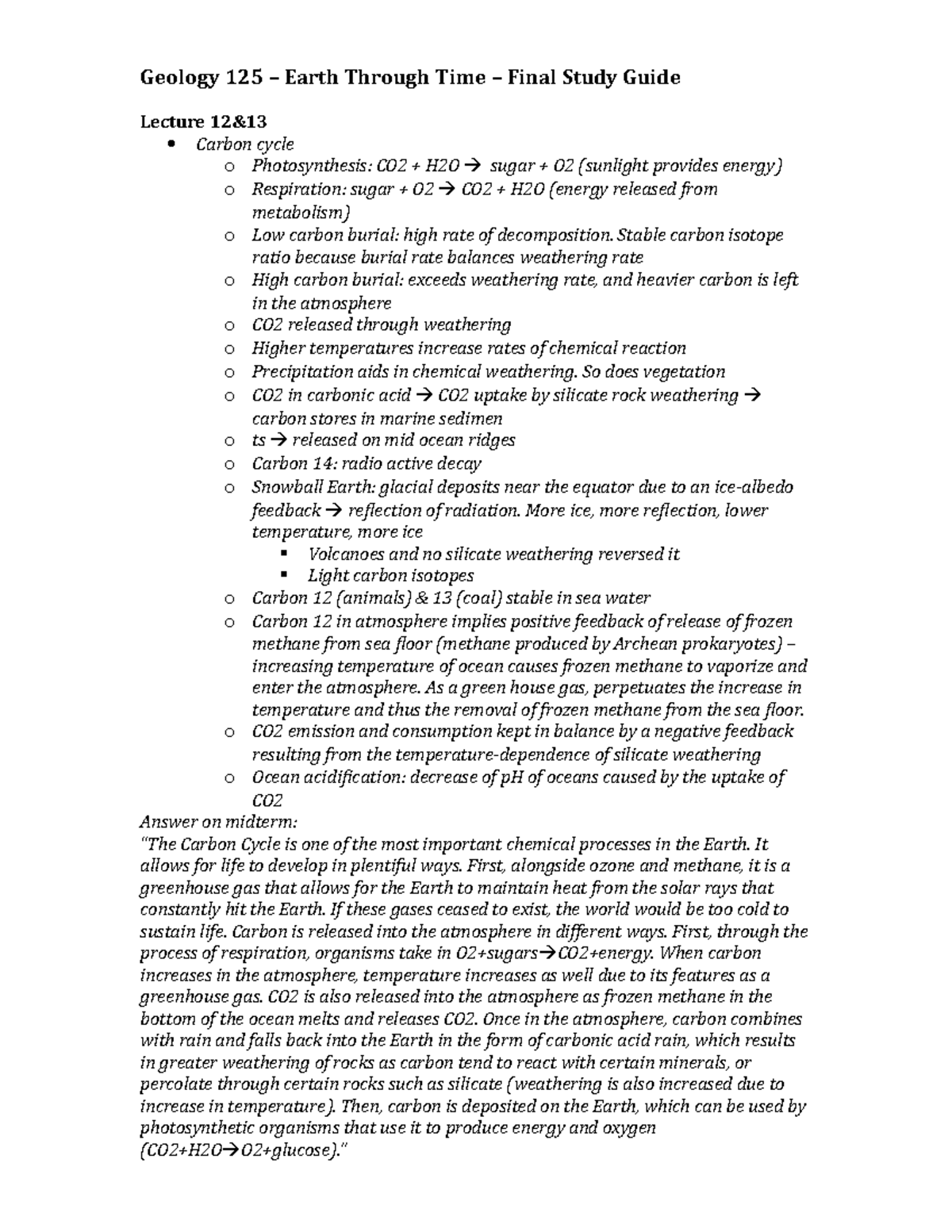 Geology 125 – Earth Through Time – Final Study Guide - Geology 125 ...