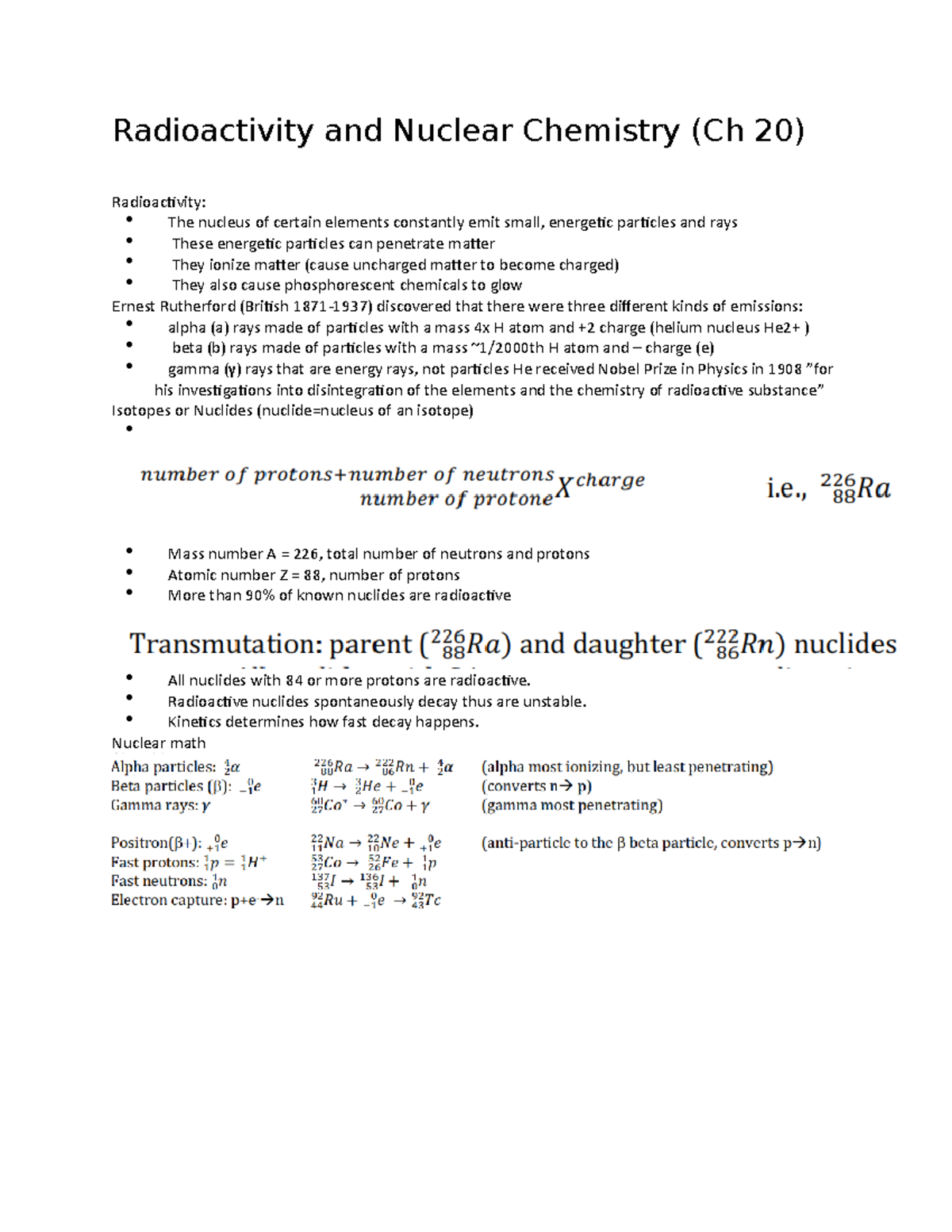 Radioactivity and Nuclear Chemistry - Radioactive nuclides ...