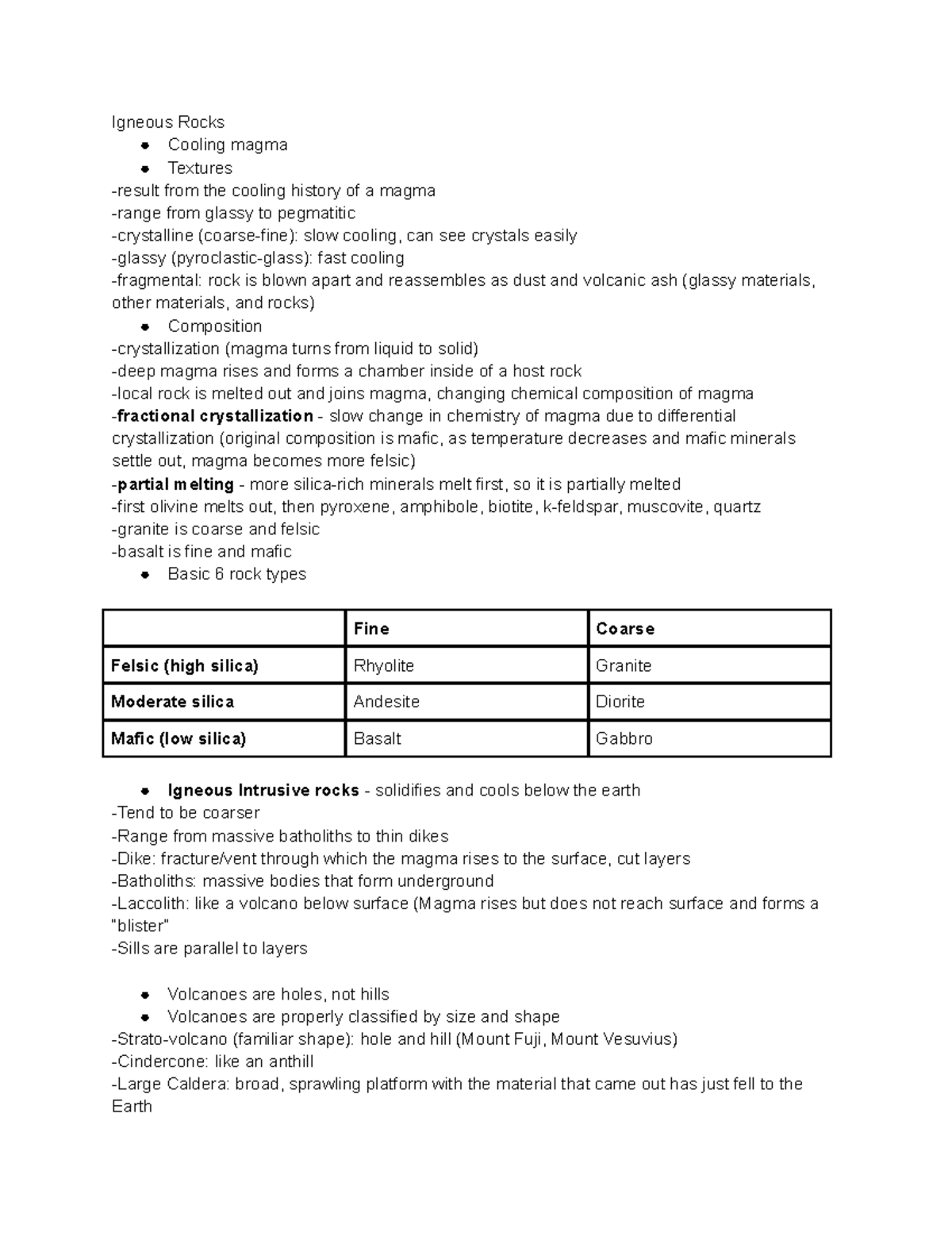 Section 6 - Primary Rocks - Igneous Rocks Cooling magma Textures ...