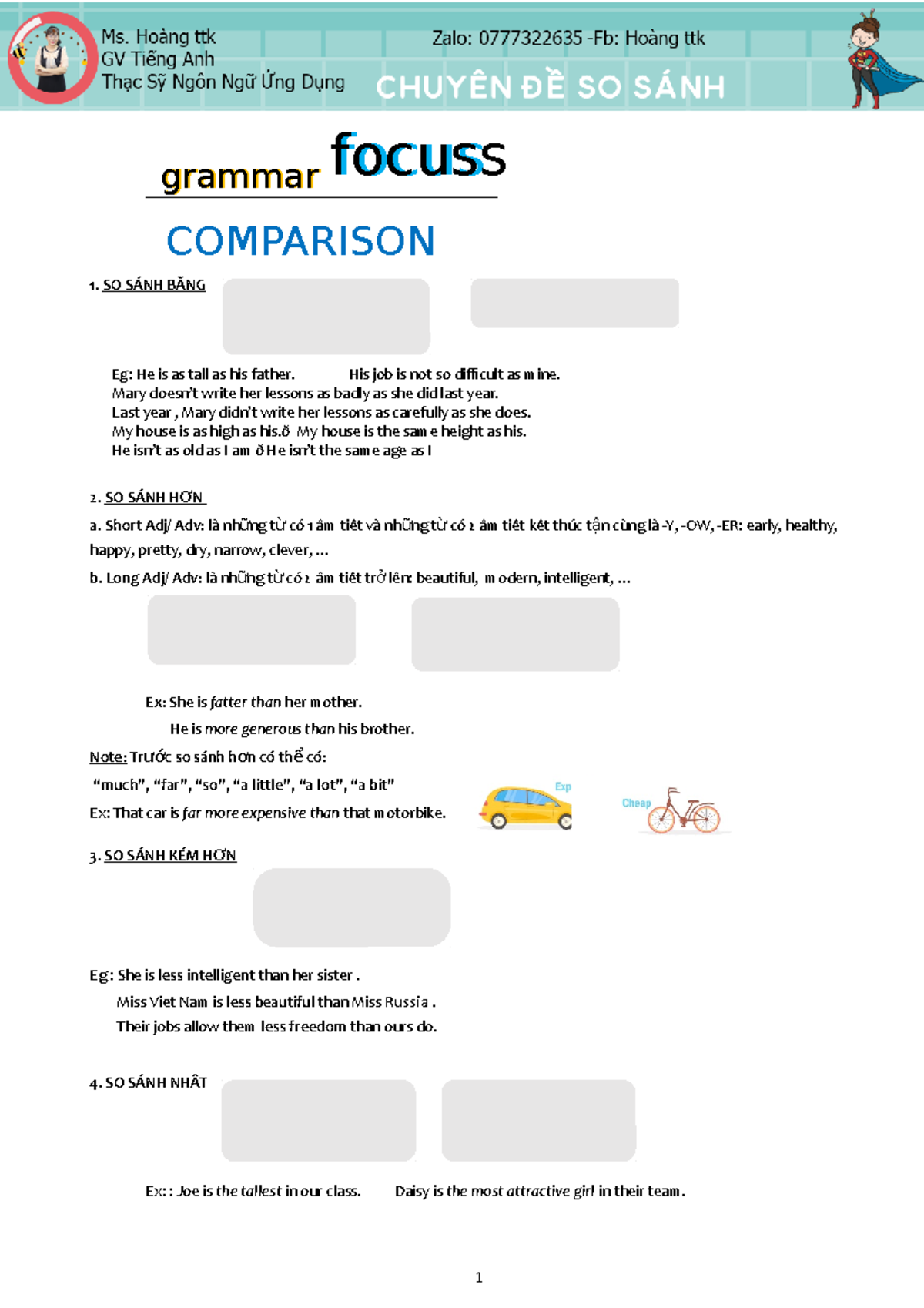 Chuyên-ĐỀ-SO-SÁNH - dfsgd - 1. SO SÁNH BẰẰNG Eg: He is as tall as his ...