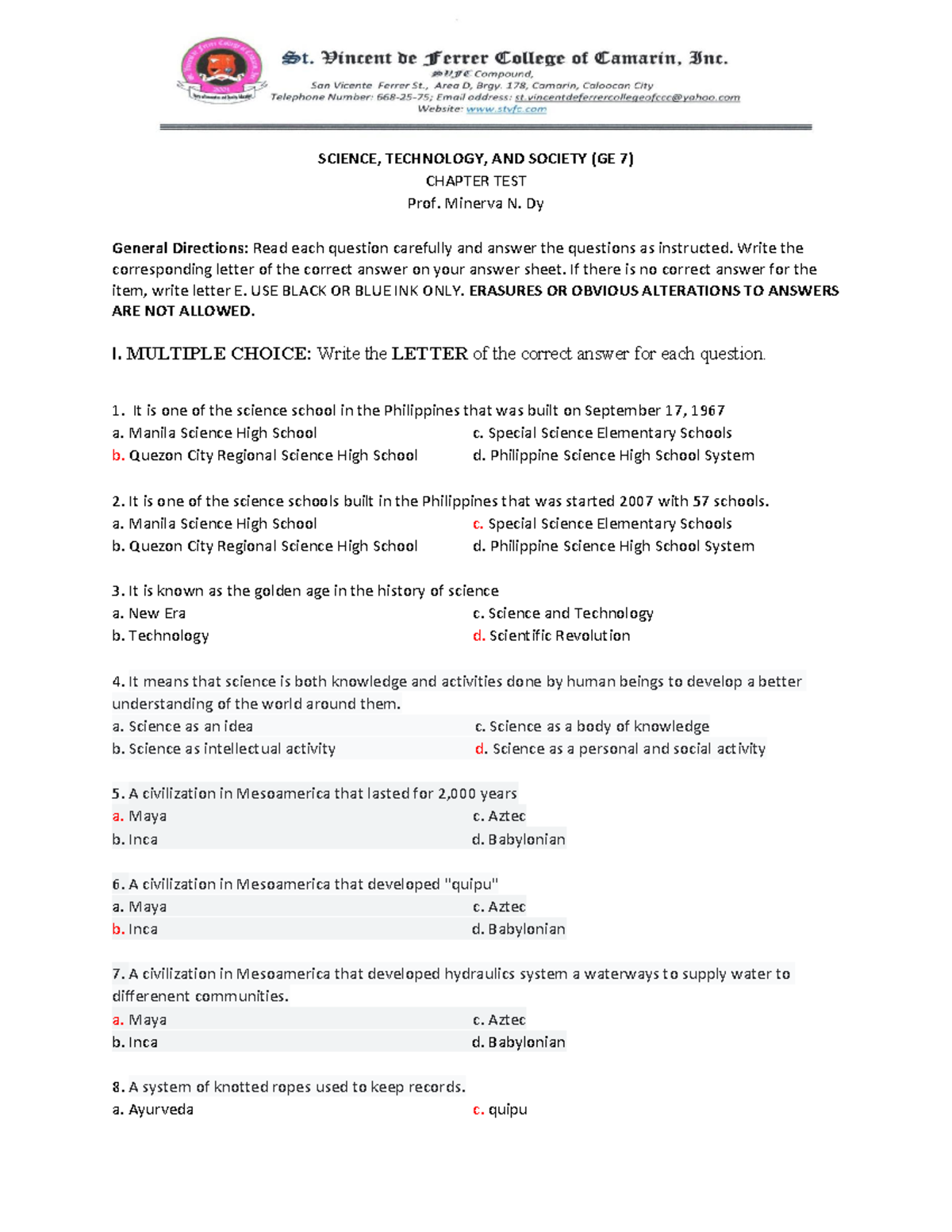 STS Chapter TEST 1 - Need - SCIENCE, TECHNOLOGY, AND SOCIETY (GE 7 ...