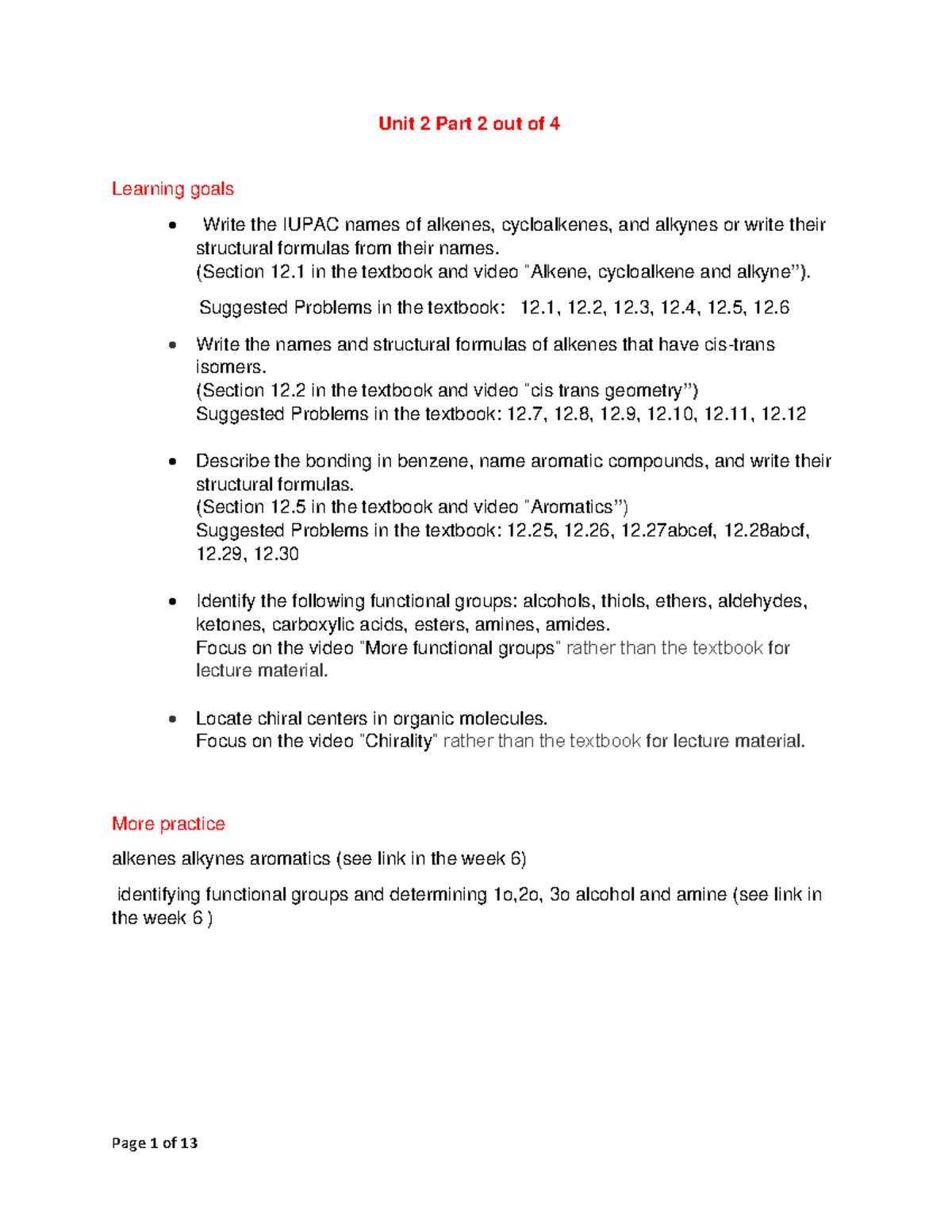 Lecture Notes Unit 2 Part 2 Out Of 4 Unit 2 Part 2 Out Of 4 Learning Goals Write The Iupac