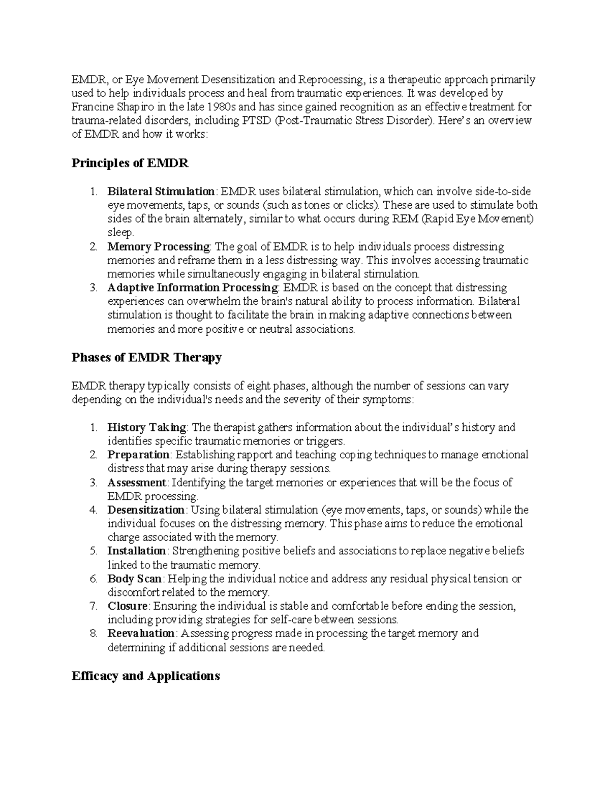 Emdr - emdr - EMDR, or Eye Movement Desensitization and Reprocessing ...