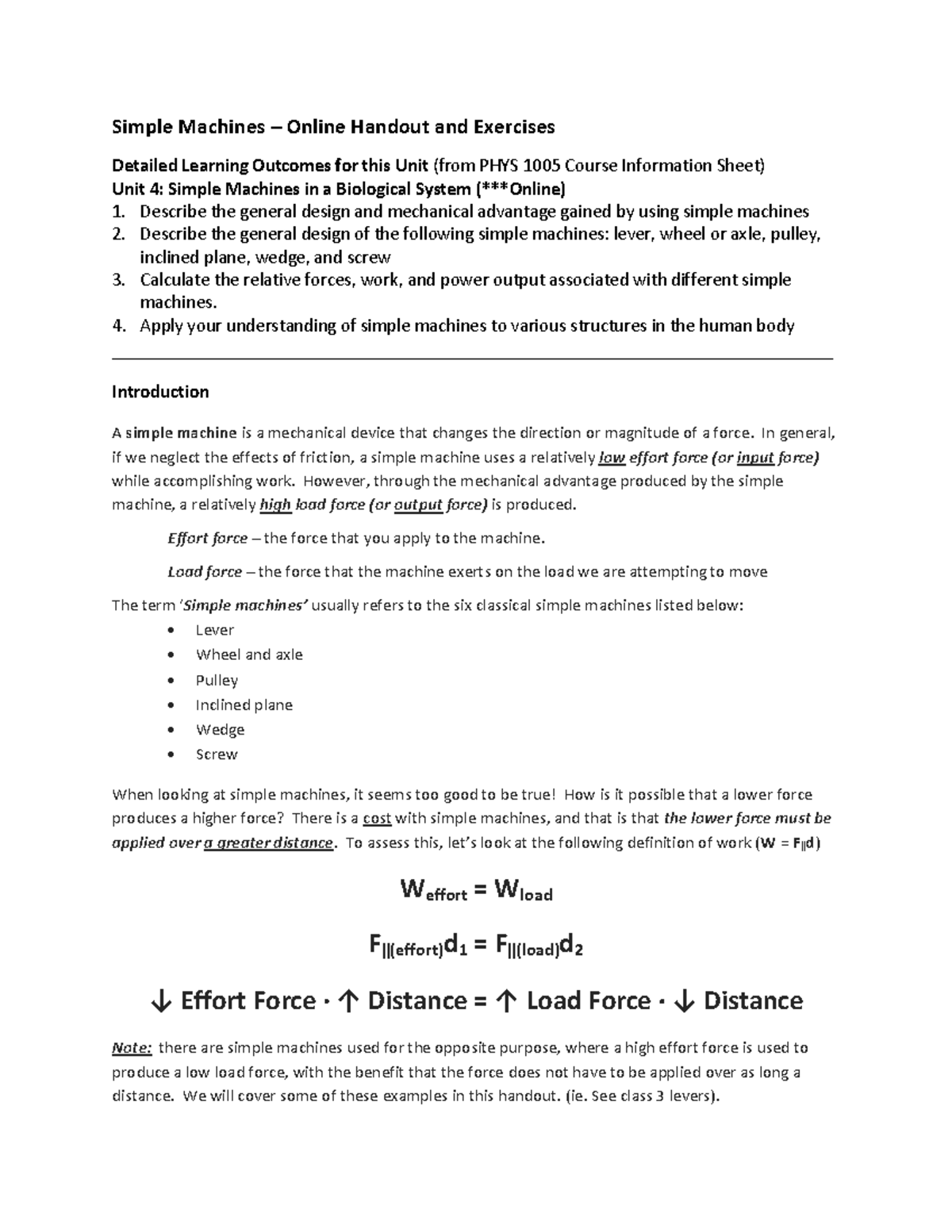 12 - Simple Machines - Online Handout - Simple Machines – Online ...