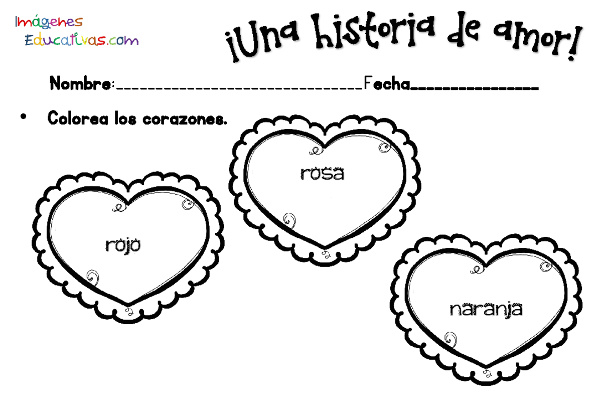 Fichas-San-Valentín-14-febrero-PDF (1) - Colorea los corazones. rojo ...