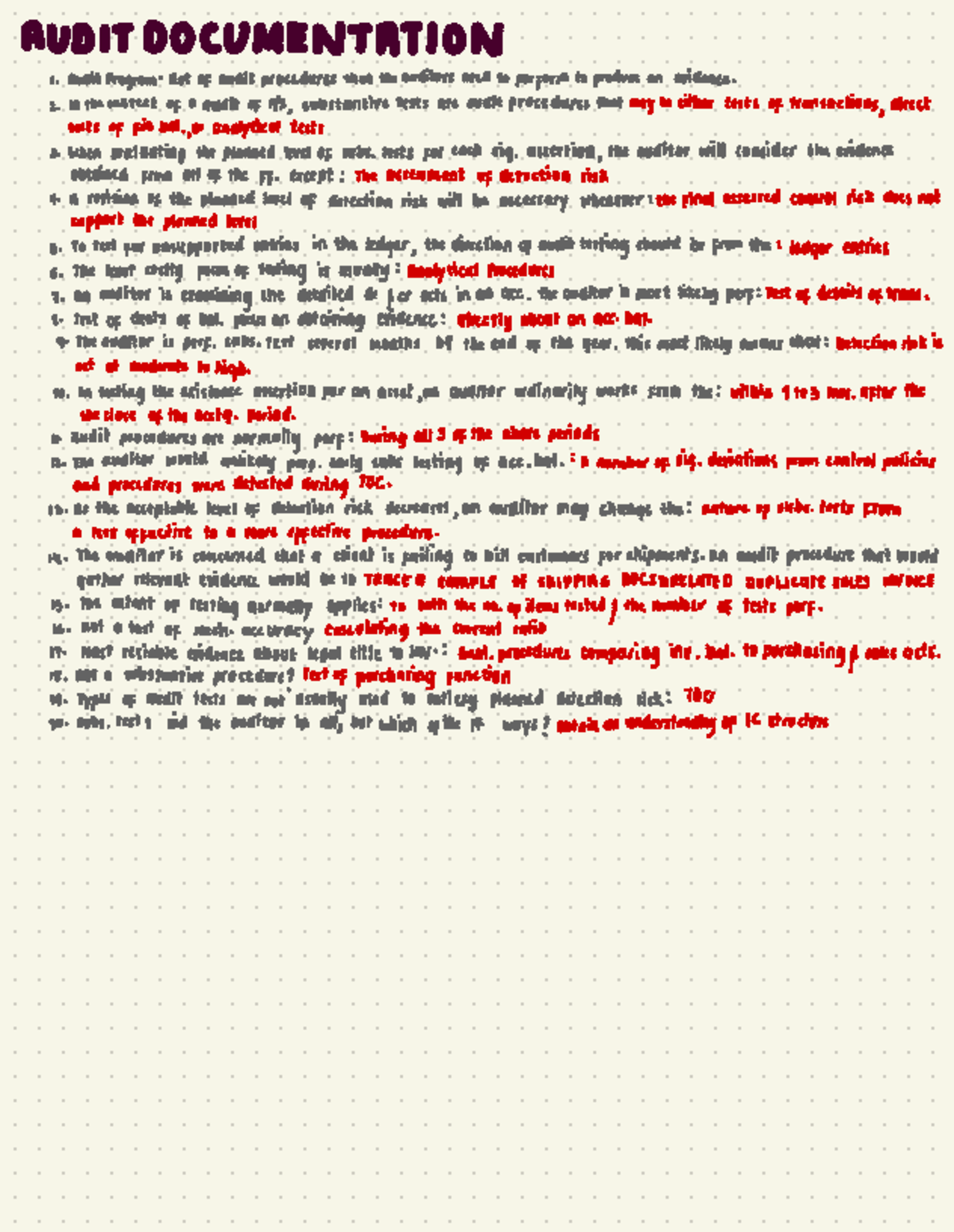 Audit theory audit documentation - AUDIT DOCUMENTATION 1 Audit Program ...