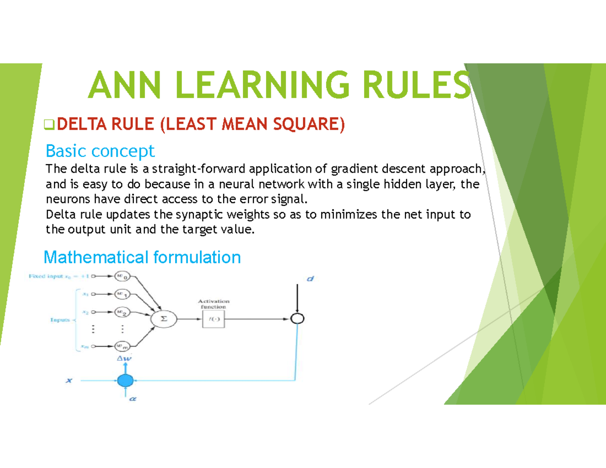 Delta rule - Fuzzy - Bachelor of science in Electrical and Electronics ...