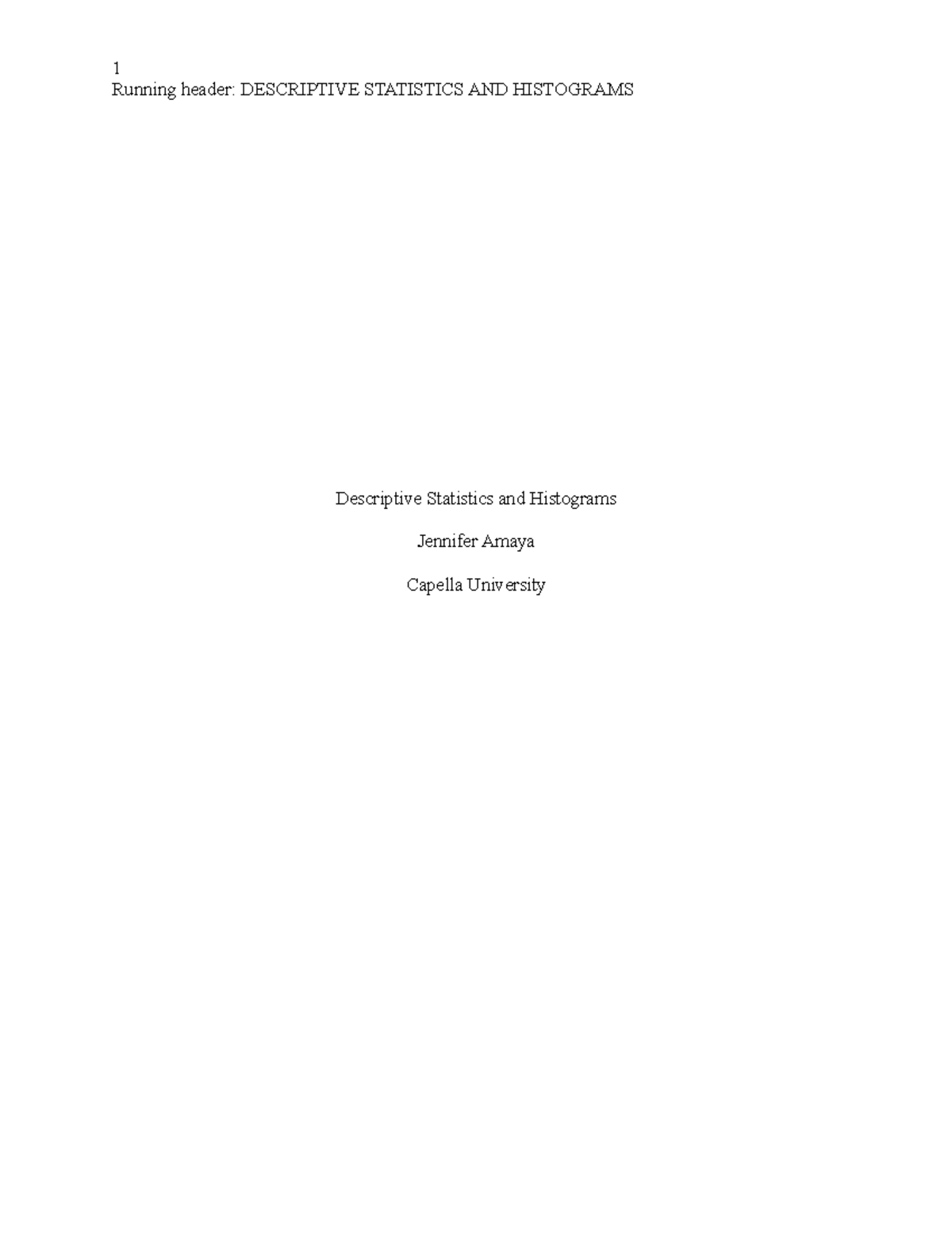 Unit 3 Assignment 1 - Quant Design and Analysis - Running header ...