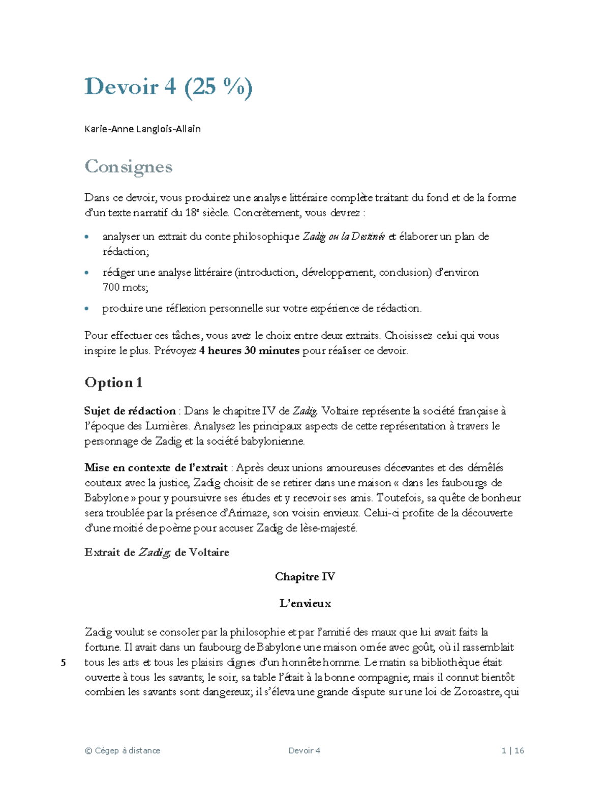 601-101-MQ, devoir 4 valant pour 25 % du cours, d'une durée de 5 heures ...