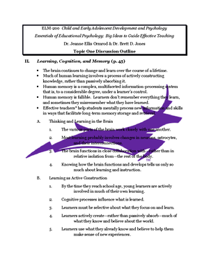 GCU ELM 200 - Outline and lecture notes from lesson - Typical and ...