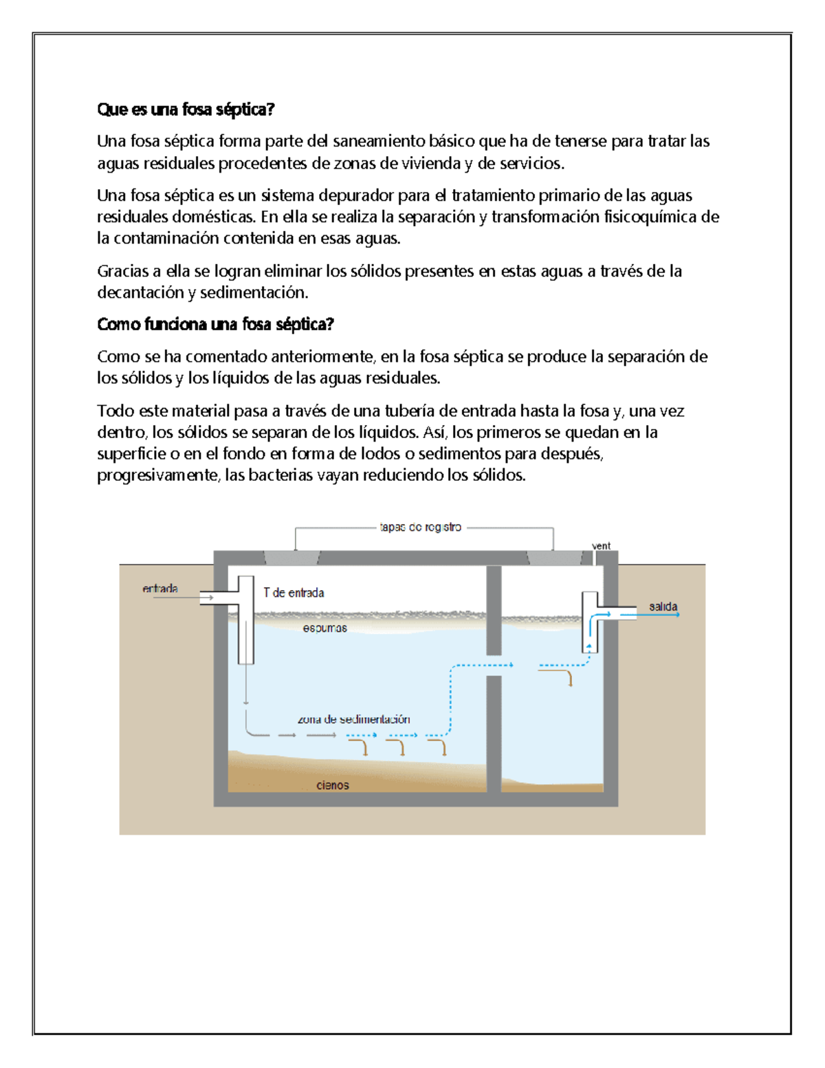 FOSA Septica - Que es una fosa séptica? Una fosa séptica forma parte ...