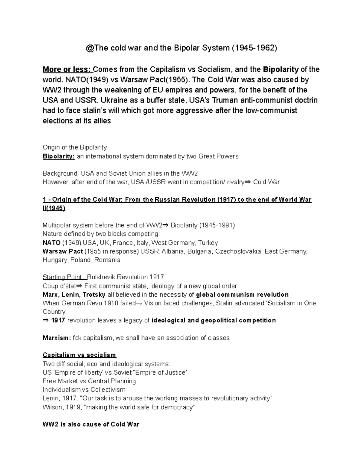 IR and History-IR11-W4.1 H - @The cold war and the Bipolar System (1945 ...
