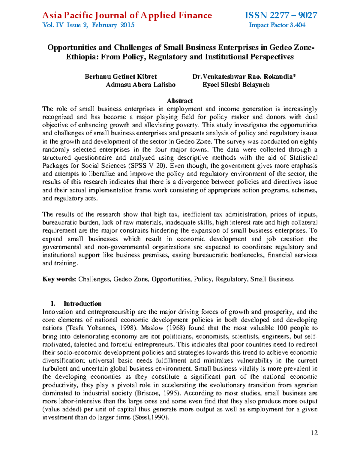 Opportunities and Challenges of Small Bu - - Studocu