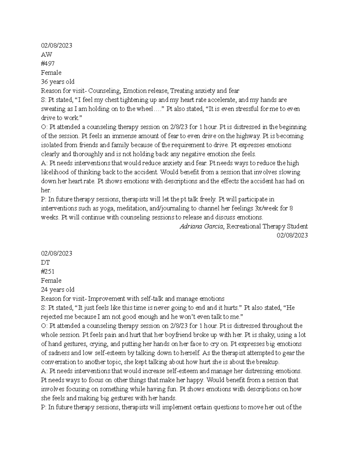 Soap part 2 lei 4711-2 - soap notes - 02/08/ AW Female 36 years old ...