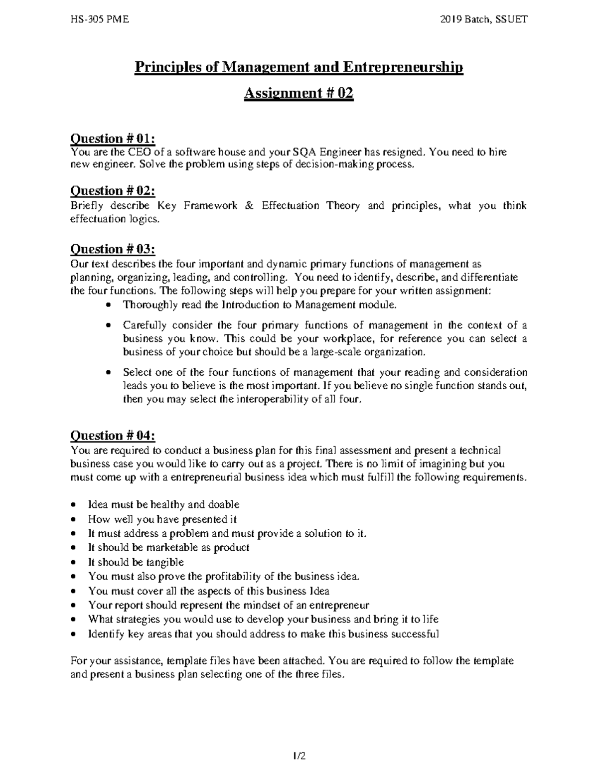 PME Assignment 2 2019 Batch - Marketing Management - Studocu