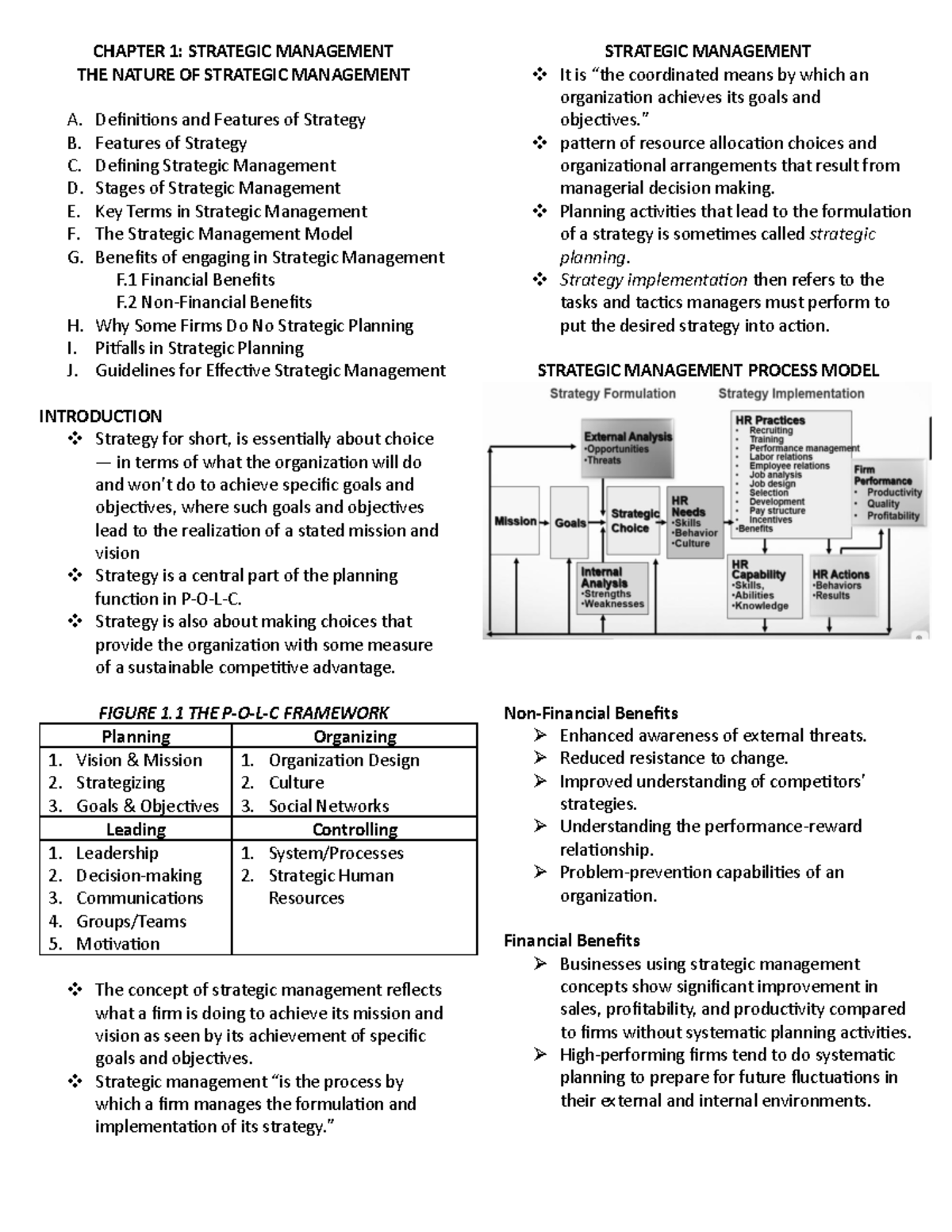 CBME 2 - Chapter 1 - cbme - CHAPTER 1: STRATEGIC MANAGEMENT THE NATURE ...