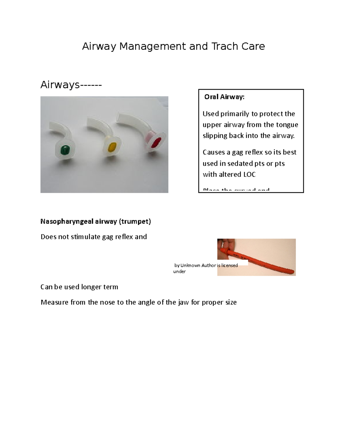 Suctioning handout - xxx - Airway Management and Trach Care Airways ...